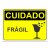 Placa Cuidado Frágil 30x20 cm - Sinalplast Placas de Sinalização