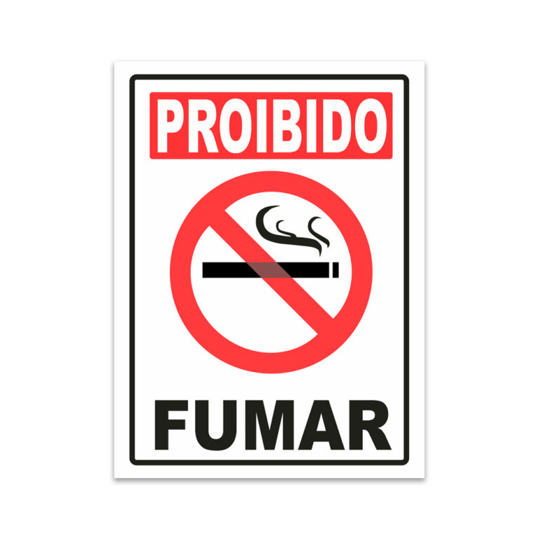 Placa Proibido Fumar 20x15 cm PS 1 mm - Sinalplast Placas de Sinalização